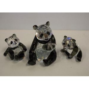 Swarovski SCS Crystal Panda Set with Box (2 Cubs) - European - Glass