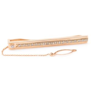 Russian 14ct Gold Diamond Tie Clip with Safety Chain - Stick, Hat & Tie ...