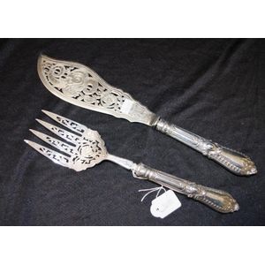 Victorian Silver Fish Servers with Pierced Decoration - Flatware ...