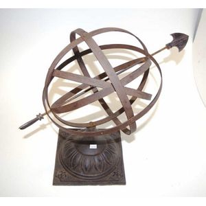 Arrow Armillary: Wrought Iron Sculpture on Footed Stand - Zother ...
