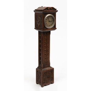 Chip Carved Oak Miniature Grandfather Clock, circa 1930, 30-hour ...