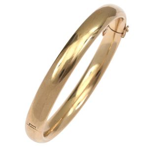Vintage 9ct Gold Hinged Bangle with Safety Clips - Bracelets/Bangles ...