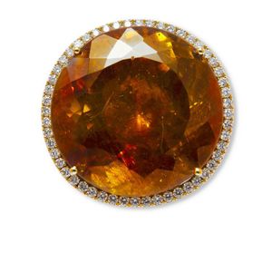 87.88 Carat Sphalerite and Diamond Cluster Ring - Rings - Jewellery