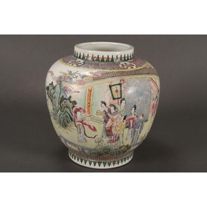 Courtyard Ladies Porcelain Jar - Ceramics - Chinese - Oriental