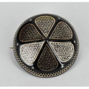 Victorian period pique work inlaid jewellery - price guide and values