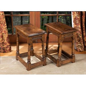 George III style oak joint stools, pair - Seating - Stools - Furniture