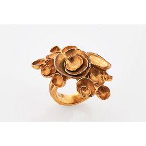 YSL Brutalist Gold Cocktail Ring, Size 6 - Rings - Jewellery