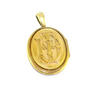 Double-Sided Gilt Metal Locket with Initials - Pendants/Lockets - Jewellery