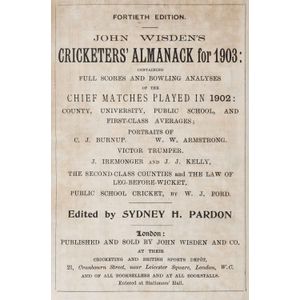 1903 Wisden Almanack with Five Cricketers of the Year - Sporting ...