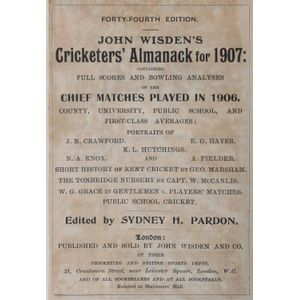 1907 Wisden Almanack with Five Cricketers of the Year - Sporting ...