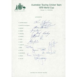 Signed Australian Official Team Sheets Collection (1979-1991 ...