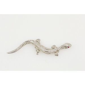 Diamond Lizard Brooch - Brooches - Jewellery