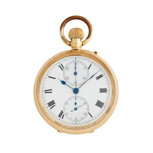 1910 18ct Gold Chronograph Pocket Watch with Presentation Inscription ...
