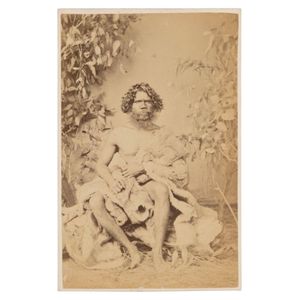 Neddy Mitchell with Animal Fur, Albumen Photograph by T. Washbourne ...