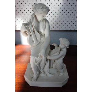 Unmarked 19th century parian ware vases, plaques and sundries - price ...