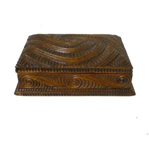 Rauponga Carved Maori Box - New Zealand Maori - Tribal