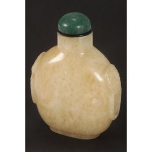 Chinese Jade Snuff Bottle with Green Stopper - Snuff Bottles - Oriental