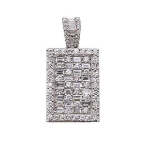 Rectangular Diamond Pendant with 2.57ct Total Diamond Weight - Pendants ...