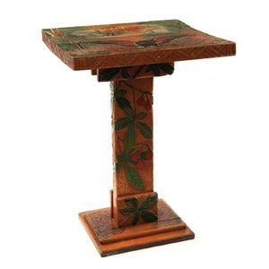 Jane Brenkley Pokerwork Table with New Zealand Landscape - New Zealand ...