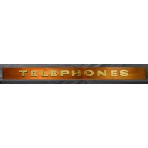 Brass Telephone Sign from 1960s - Signage - Advertising