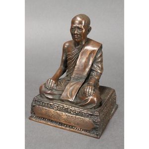 Bronze Tibetan Monk in Meditation - Bronze - Oriental