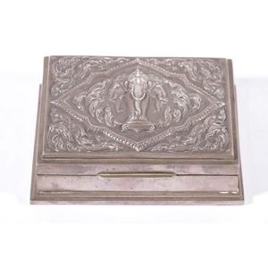Thai Siam Elephant Sterling Silver Lift Top Box - Zother - Oriental