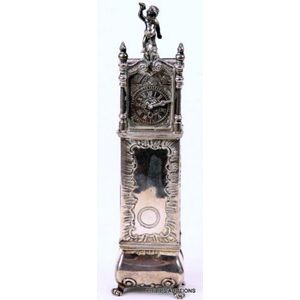 Miniature Edwardian Sterling Silver Grandfather Clock - Clocks ...