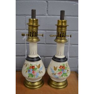 French oil lamp bases, 40 cm high (2) - Lamps - Kerosene, oil and ...