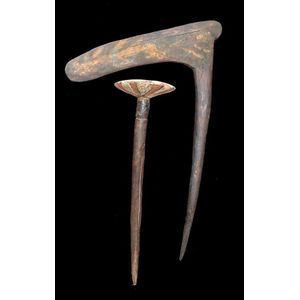 Angu War Clubs with Ochre Painting - New Guinean - Tribal