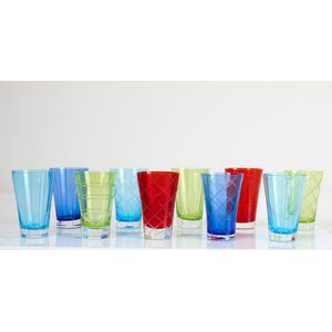 Dibbern Casino Glasses with Geometric Motifs - European - Glass