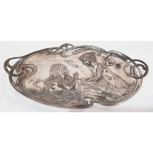 WMF Silver Plated Double Handled Fairy Card Tray, 1910 - Trays, Salvers ...