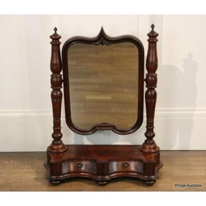 Victorian Mahogany Dressing Mirror with Turned Columnar Supports ...