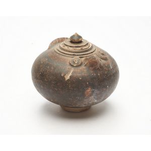 12th Century Khmer Stoneware Owl Lime Pot - Asian - Antiquities