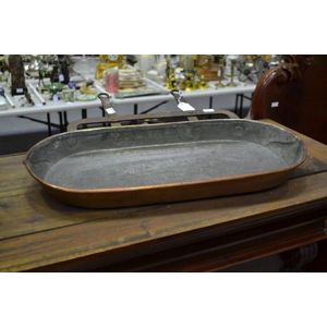 54cm French Copper Cooking Pan - Oval Shape - Copper - Metalware