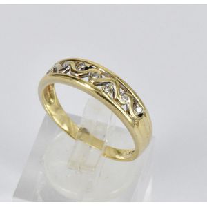 Openwork Diamond Ring in 9ct Yellow Gold, Size P - Rings - Jewellery