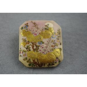 Japanese Satsuma Floral Brooch - Brooches - Jewellery