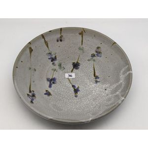 Grey Ash Glaze Charger with Stylised Foliate Design by Milton Moon ...