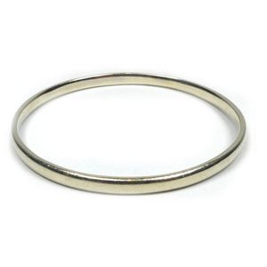 9ct White Gold Half Round Bangle, 61mm Diameter, 20.9g - Bracelets ...