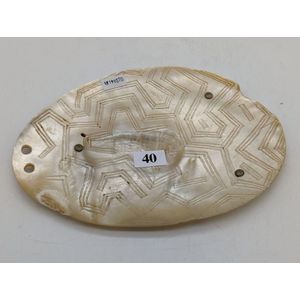 Rare Aboriginal Carved Pearl Shell with Geometric and Nature Art ...