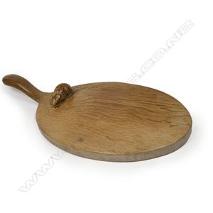 Robert Thompson Mouseman Oak Cheese Board with Mouse Carving - Zother ...