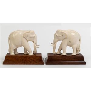 Carved Chinese ivory animal and bird figures - price guide and values
