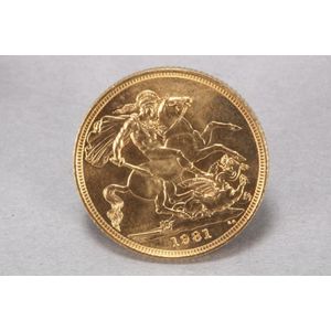 1981 Elizabeth II Gold Sovereign, 22ct, 8gm, 22mm Diameter - Coins ...