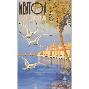 Menton Cote D'Azur Travel Poster by Charles Beglia, 1935 - Prints ...