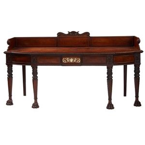 Regency Mahogany and Brass Inlaid Irish Serving Table, 1810 - Tables - Side and Serving - Furniture