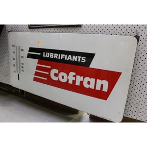 French Cofran Lubrifiants Enamel Sign - 48x97cm - Signage - Advertising