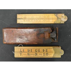 Pair of Rabone 2ft Folding Rulers with Case - Tools - Woodworking ...