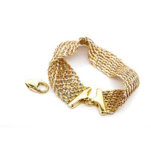 Tri-Color Gold Mesh Bracelet, 34.2g, Italy Marked, Clasp Unattached ...