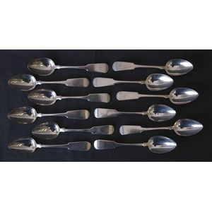 Inverness Silver Fiddleback Spoons by Wm - Set of 12 - Flatware/Cutlery ...