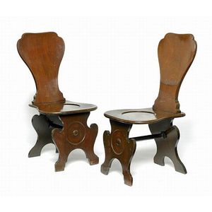 George II mahogany hall chairs, James Lawson, Aske Yorkshire 1764 ...