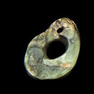 Laminar Nephrite Bird Ring with Hour Glass Hole - New Zealand Maori ...